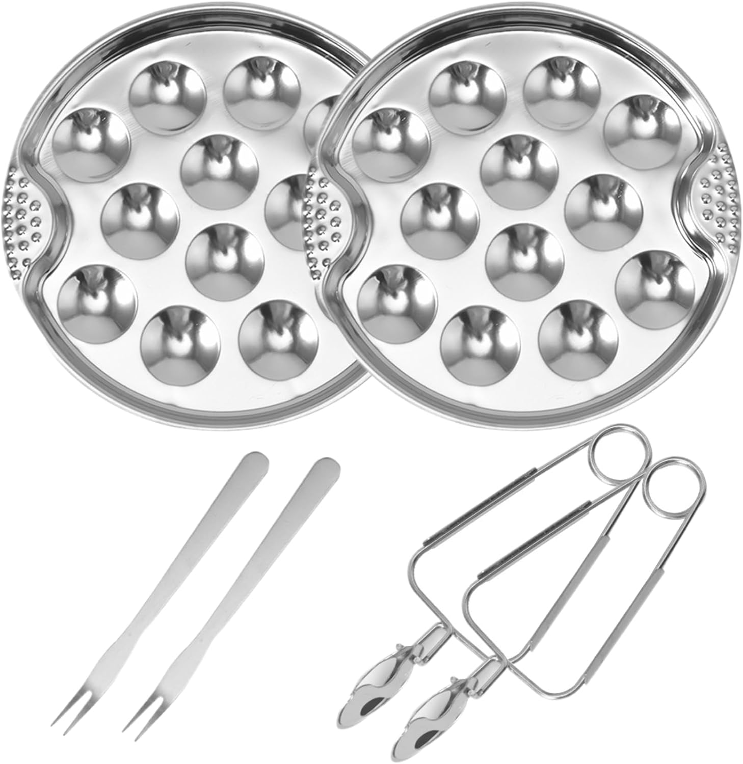 Amazon.com | Escargot Plate 2 Sets Stainless Steel Escargot Dish with ...