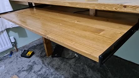 Keyboard Shelf Runners Adjustable Under Desk Computer Slides Steel with ...