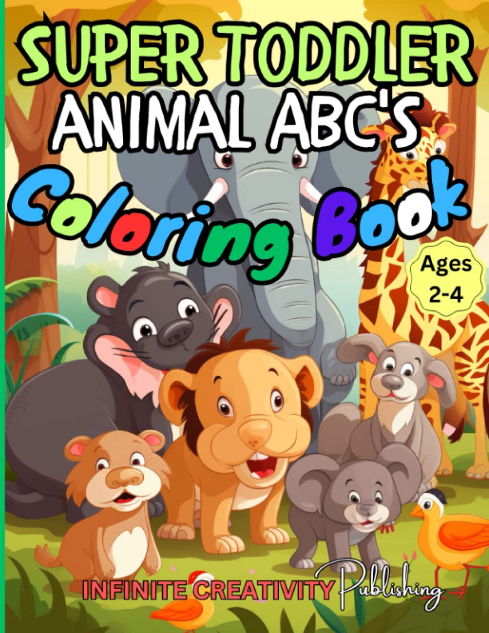 Super Toddler Animal ABC Coloring Book with Simple Large Outline Style ...