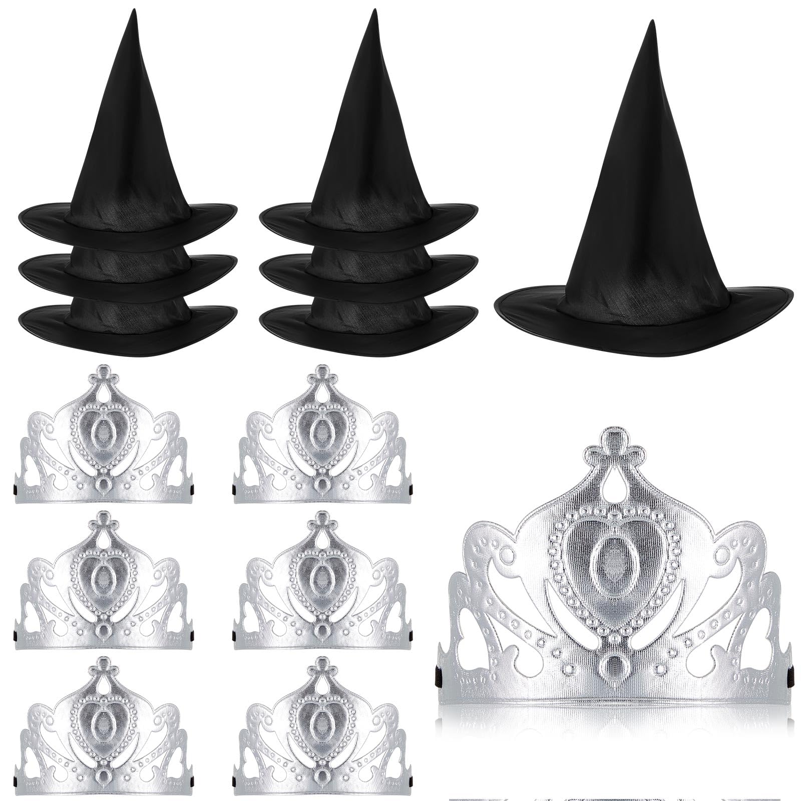 Snapklik.com : Tarpop 12 Pcs Halloween Witch Hat And Princess Crown Set ...
