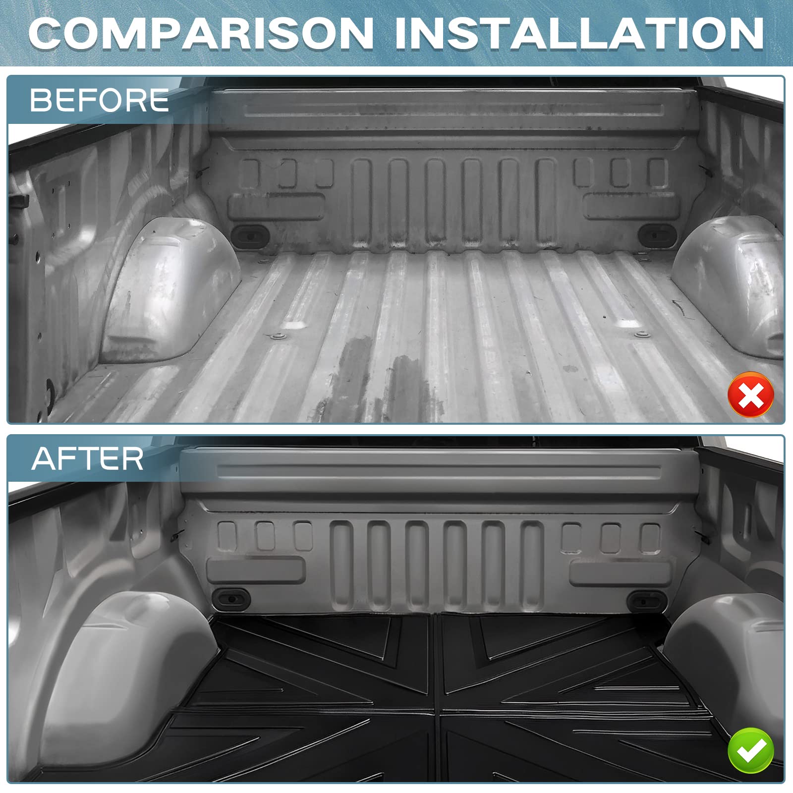 JTYZSM Bed Mat Compatible with 2019-2023 Ford Ranger 5ft All Weather ...