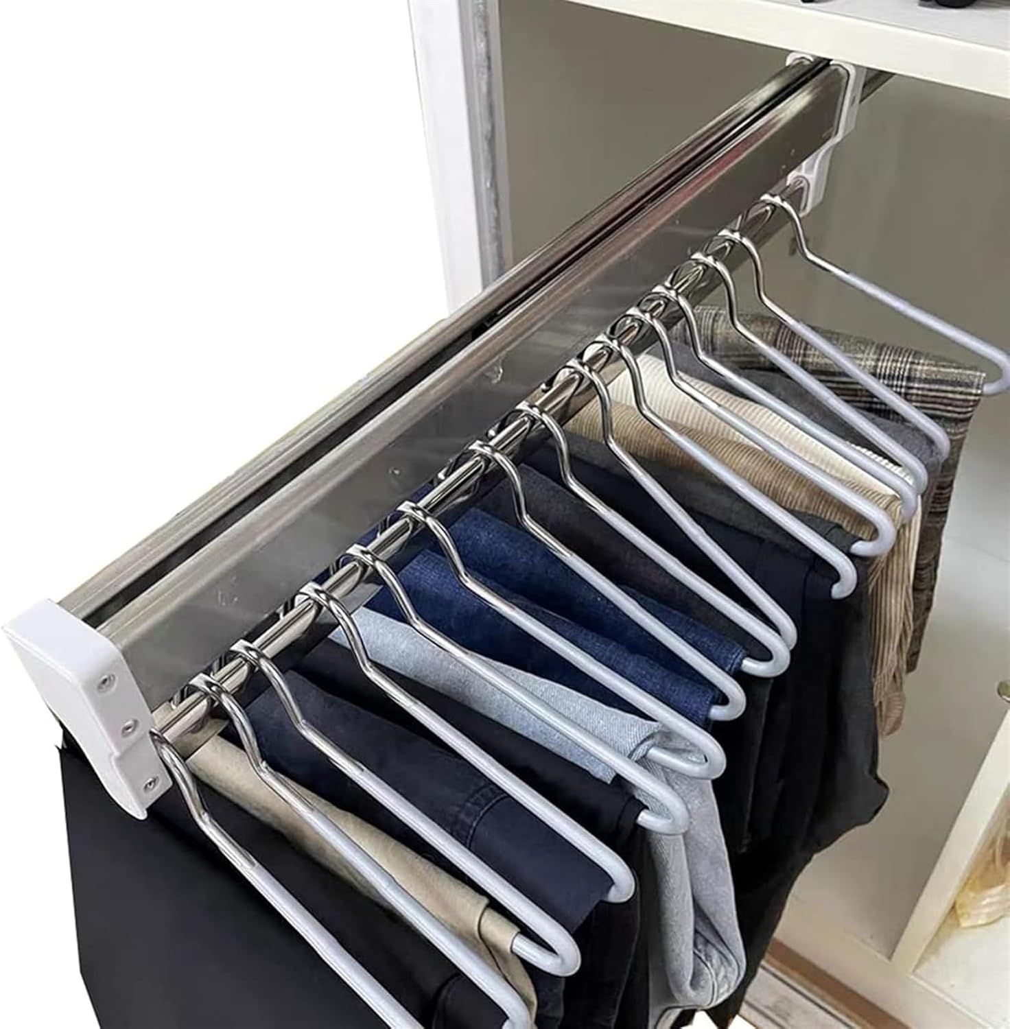 Amazon.co.jp: Adjustable Wardrobe Clothes Rail - Drawer Clothes Hanger ...