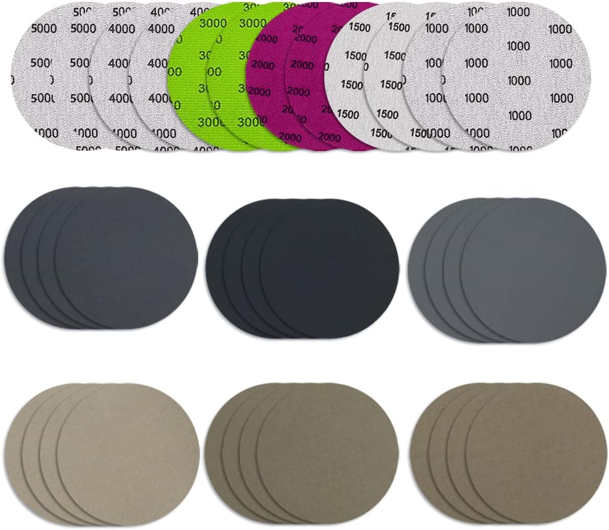 Lot de 30 disques abrasifs ronds à eau humide et sec Grain 600/800/1000 ...