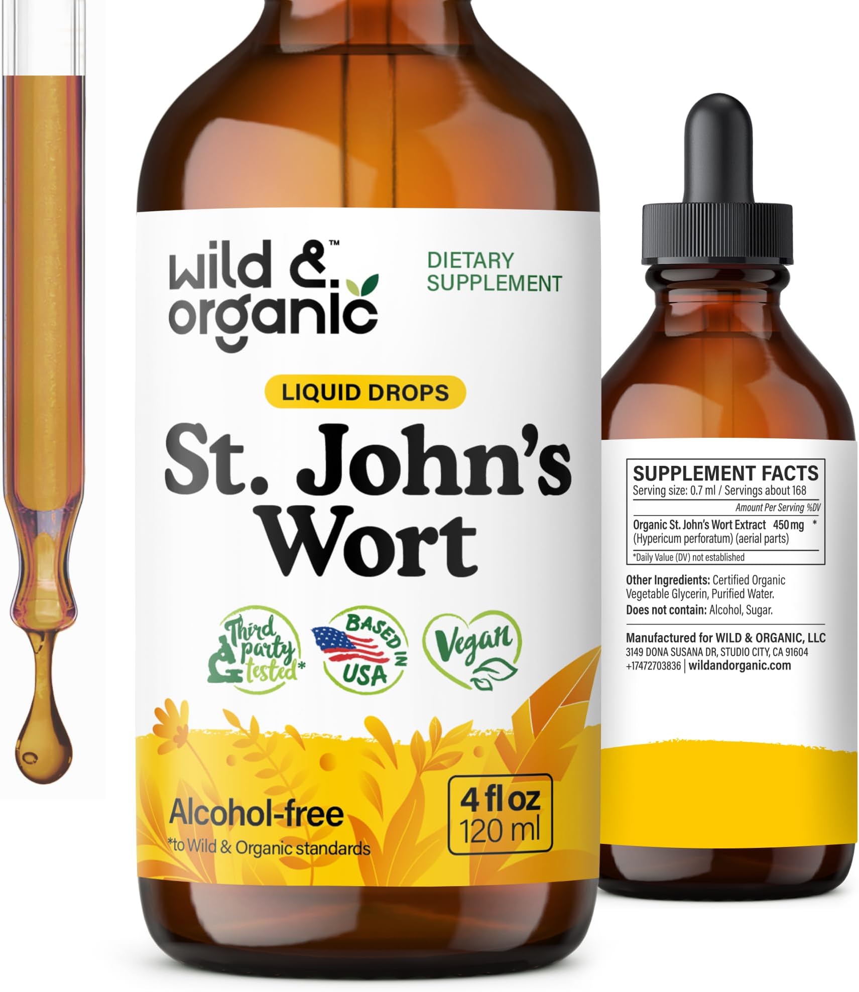Amazon.com: Wild & Organic St Johns Wort Tincture - Mood Support ...