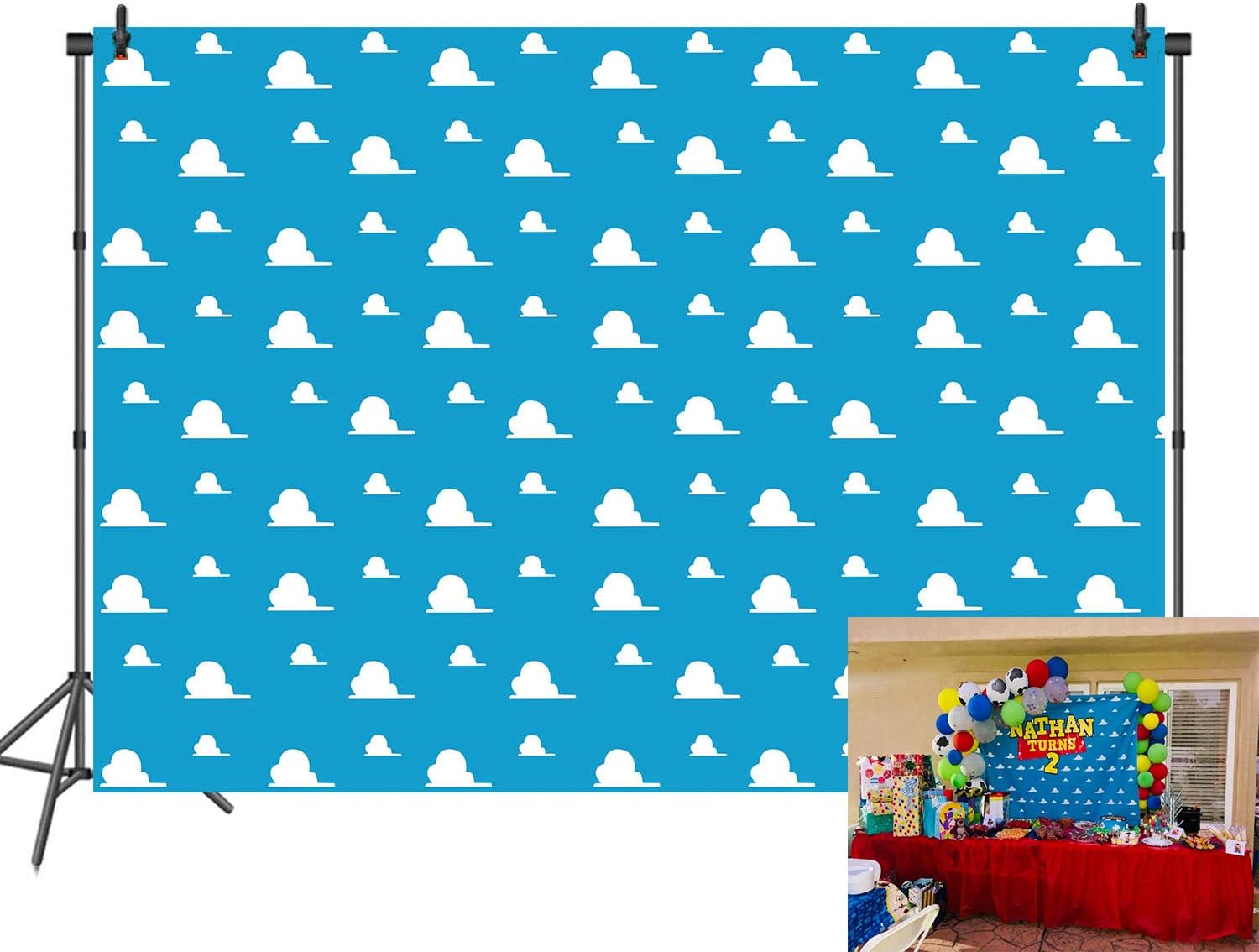 Amazon.com : Cartoon Boy It's a Story Photography Backdrop Birthday ...