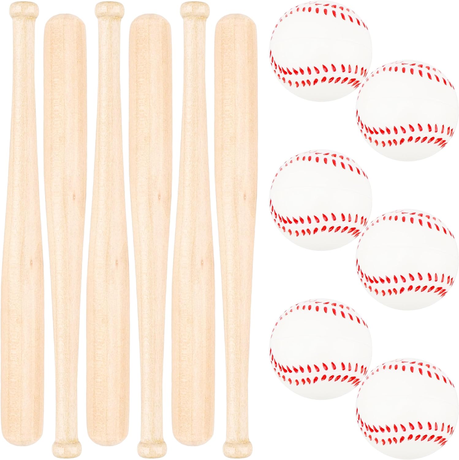 Amazon.com : 12 Pcs 8 inch Mini Baseball Bats with 2 inch Baseballs ...