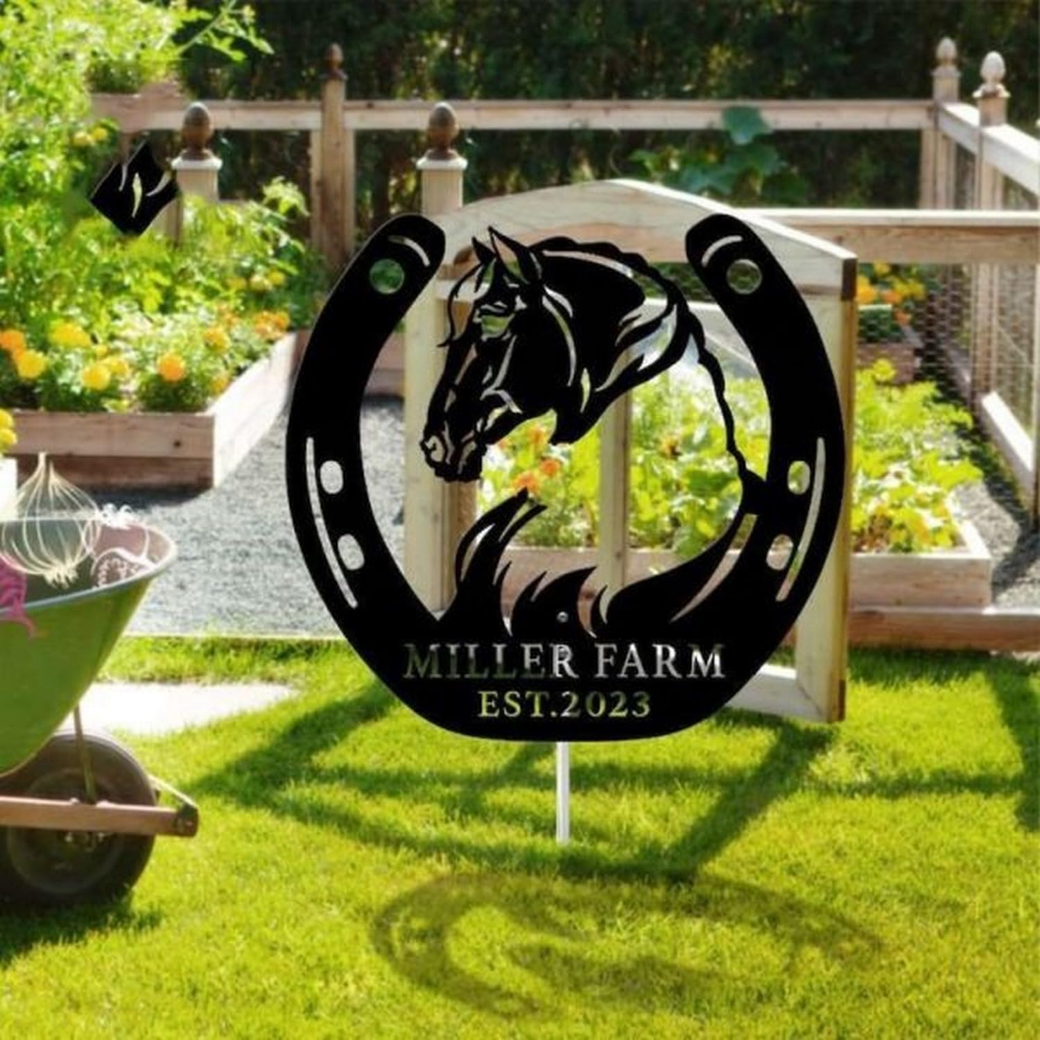 Amazon.com: Personalized Horse Memorial Sign Horse Head Yard Stakes ...