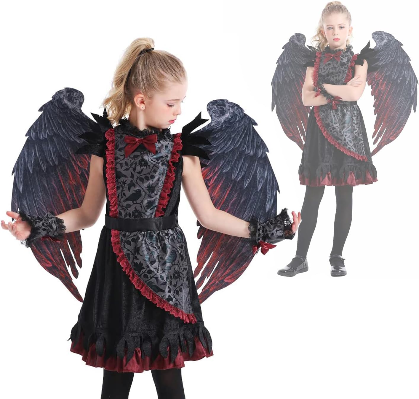 Girl Fallen Angel Costume with Wings Cape for Philippines | Ubuy