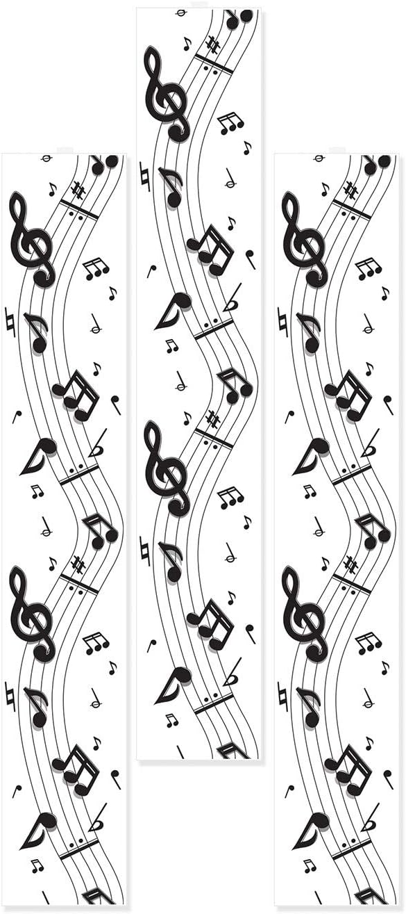Amazon.com: Beistle 53373 Musical Notes Plastic Party Panels, Black ...