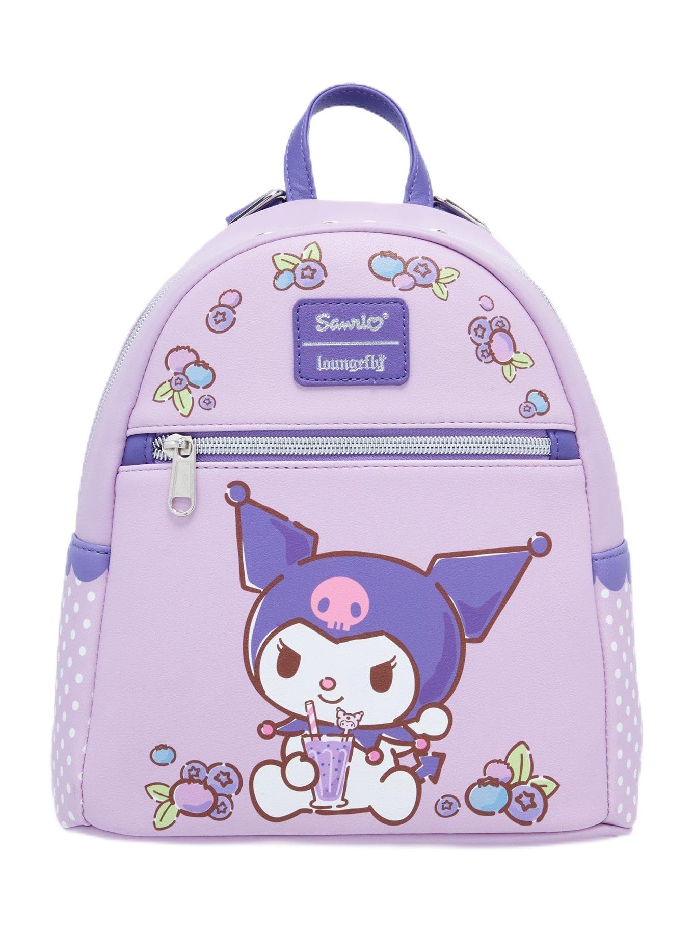 Amazon.com: Loungefly Kuromi Blueberries Mini Backpack BLUEBERRY NONE ...