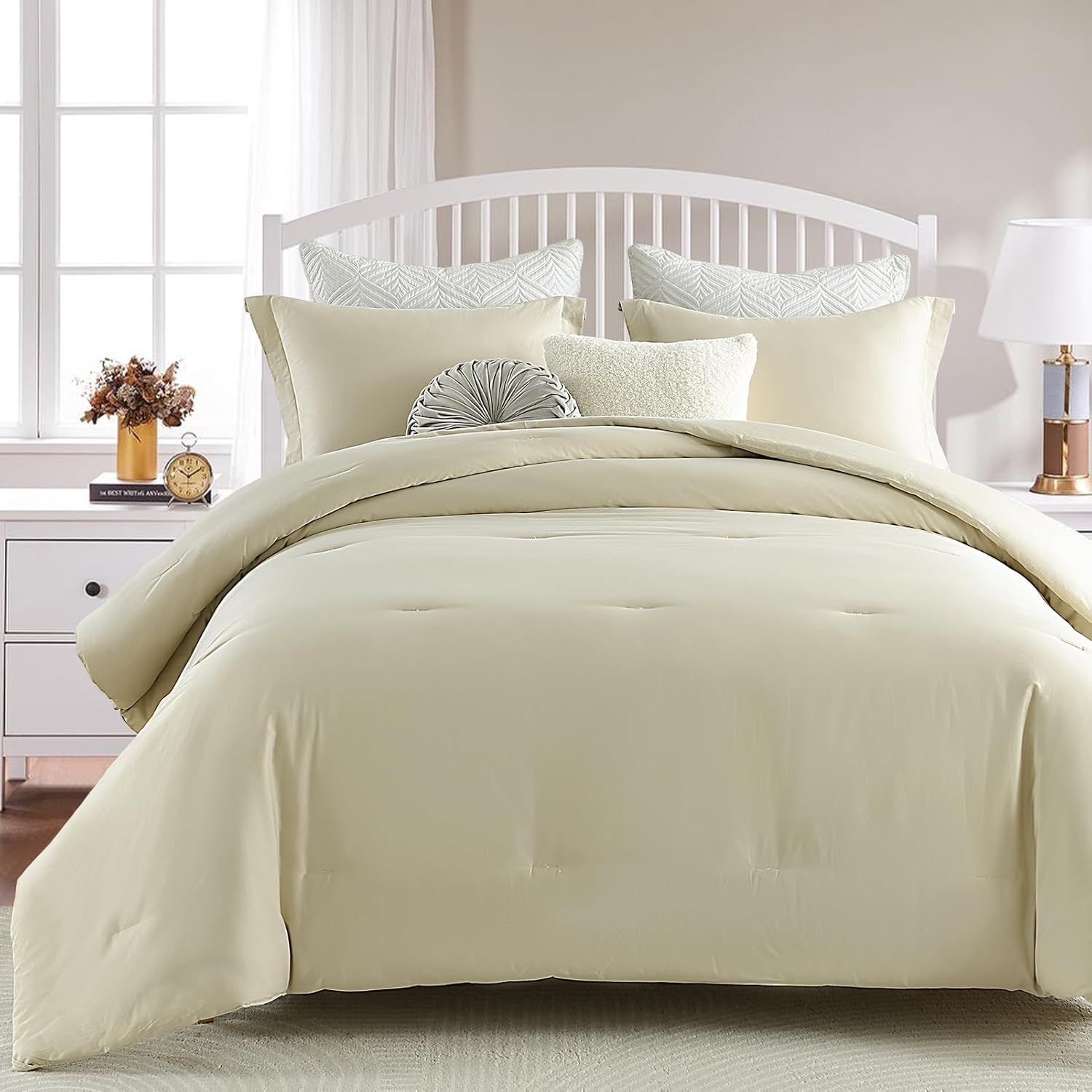 Amazon.com: Finlonte - Queen Size Comforter Set, Super Soft Cotton ...