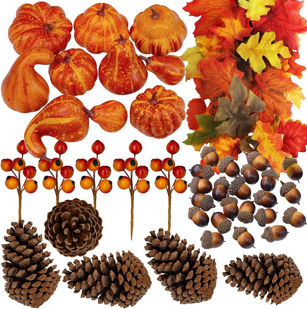 Amazon.com: Winlyn 110 Pcs Artificial Autumn Gourds, Mini Pumpkins ...