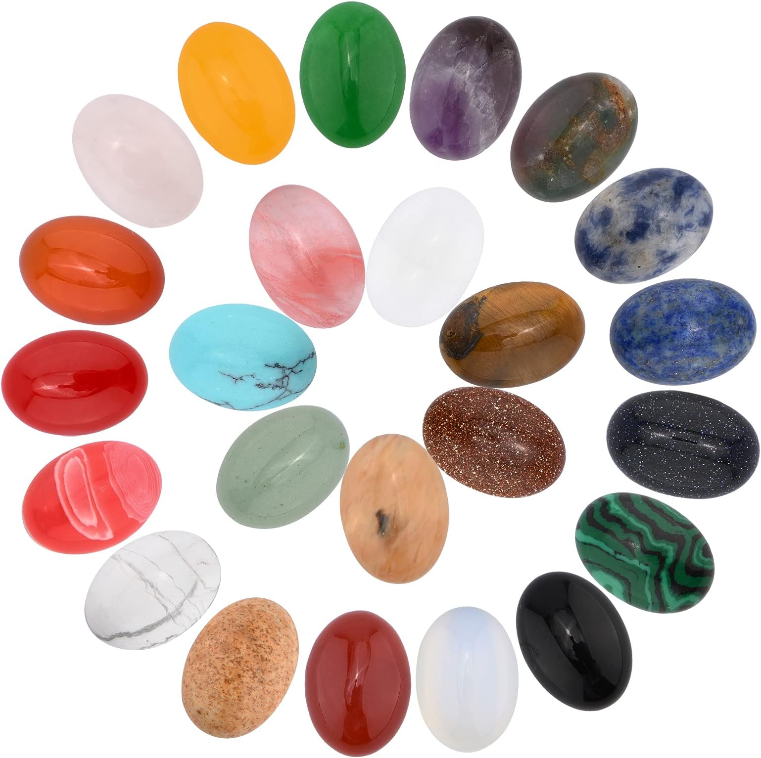 Amazon.com: 50 Pieces Oval Cabochon Flatback Crystals Bulk Mixed ...