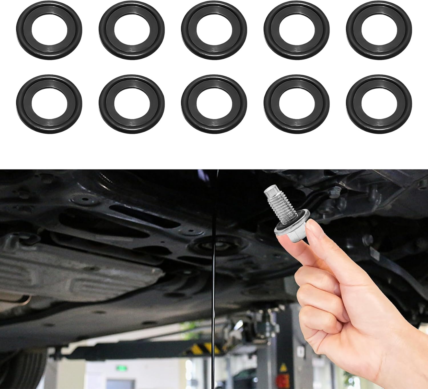 Amazon.com: Lyxheth 10PCS M12 Oil Drain Plug Gasket, Oil Drain Plug ...