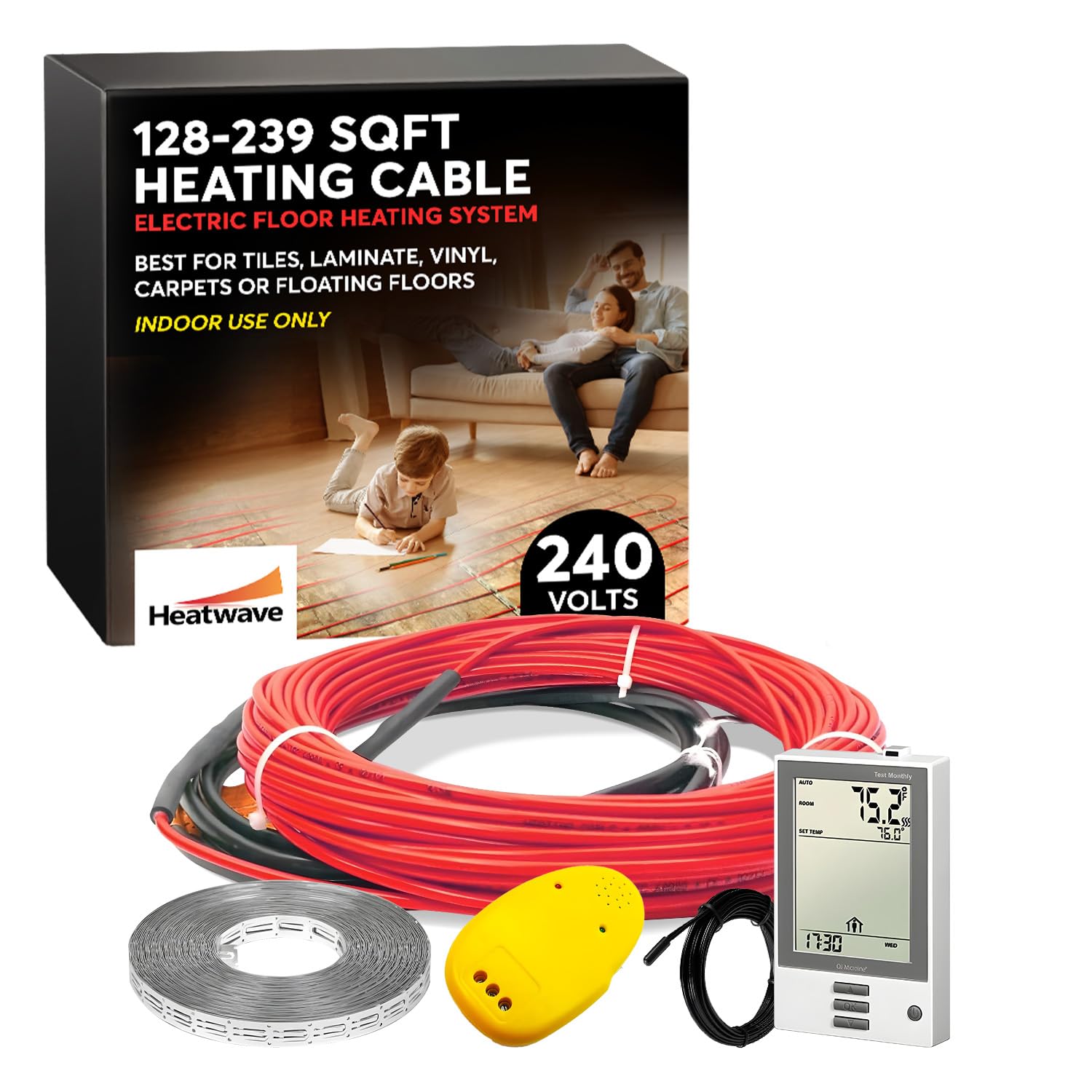 Snapklik.com : Floor Heating Cable 240V - 128-239 Sqft Heated Floor ...