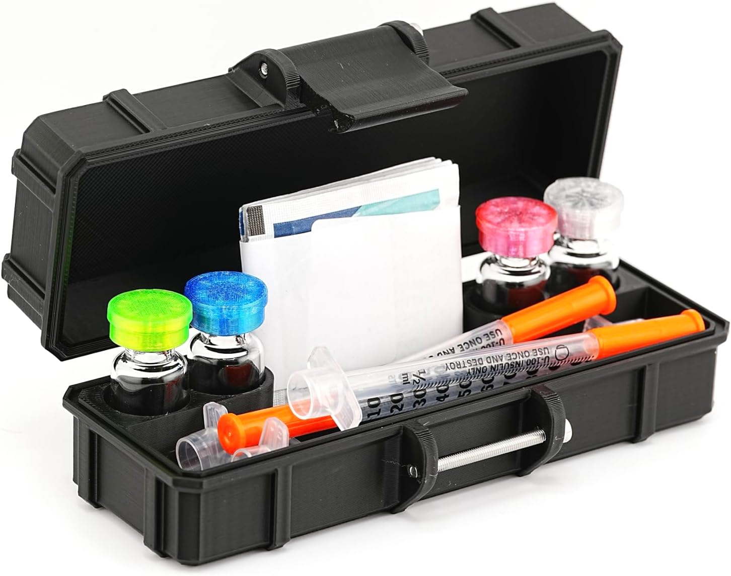 Amazon.com: Medical Storage Case for 4 x 3ml Vials, Alcohol Pads, and ...