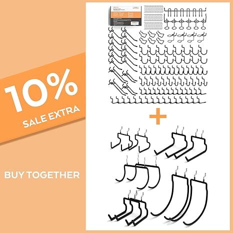Amazon.com: INCLY 176PCS Extra Thick Black Pegboard Hooks Set and 1/4 ...