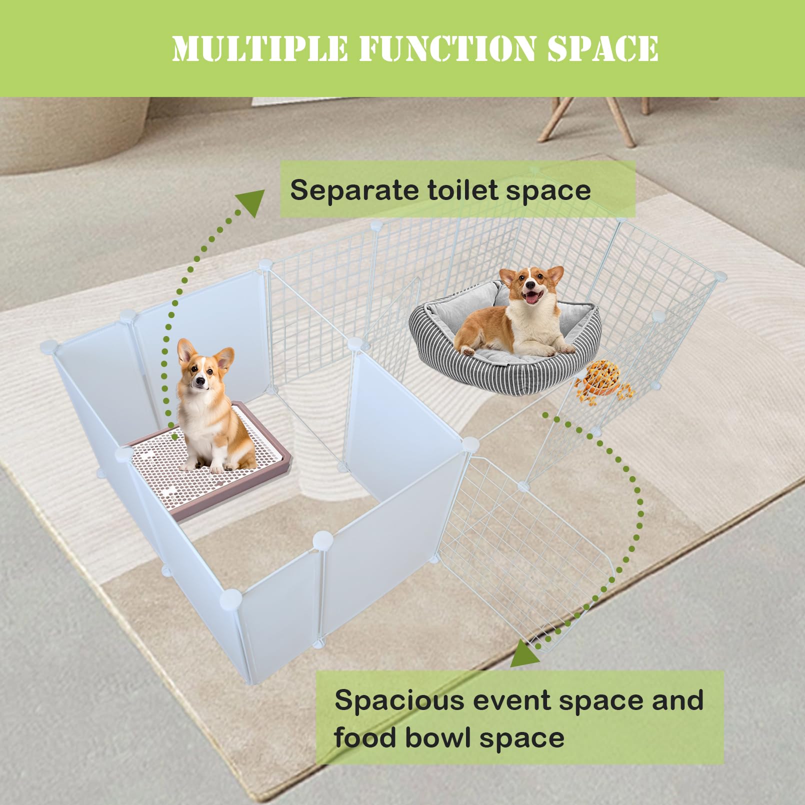 MUYG Xpen for Dogs, Pet Playpen with Door Portable Metal Wire Dog Play ...