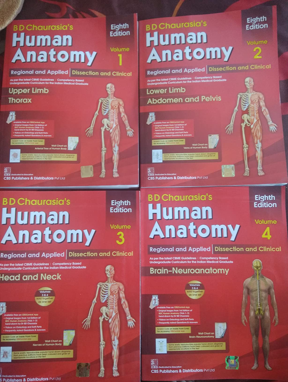 Buy B D Chaurasia's Human Anatomy 4 Volume Set ( Vol.1 to Vol 4) Book ...