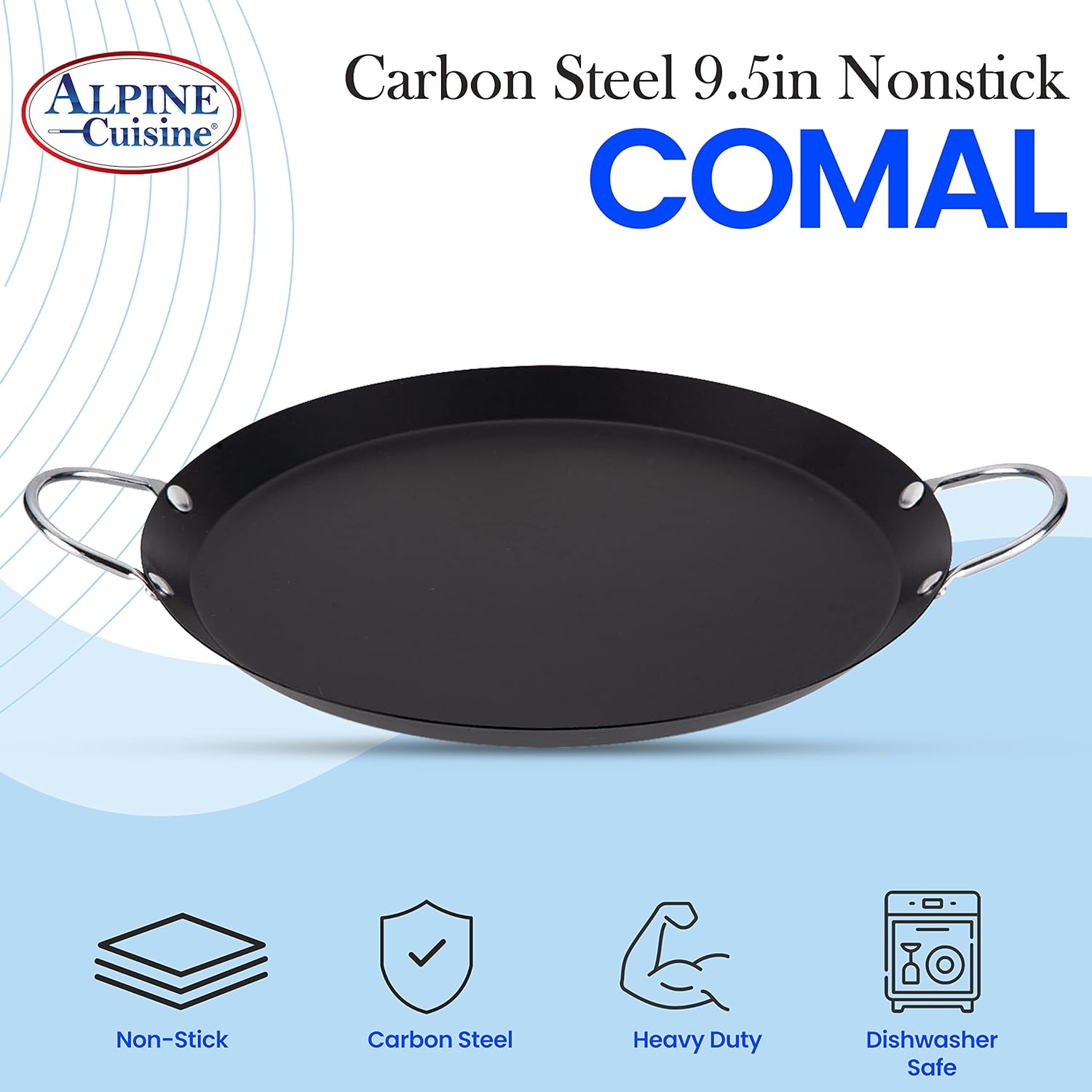 Alpine Cuisine Comal redondo antiadherente de 8 pulgadas – Comal de ...