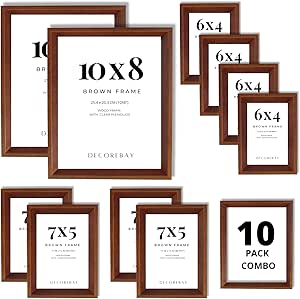 Amazon.com - Decorebay Home 10-Pack Photo Frame Set Multiple Sizes with ...