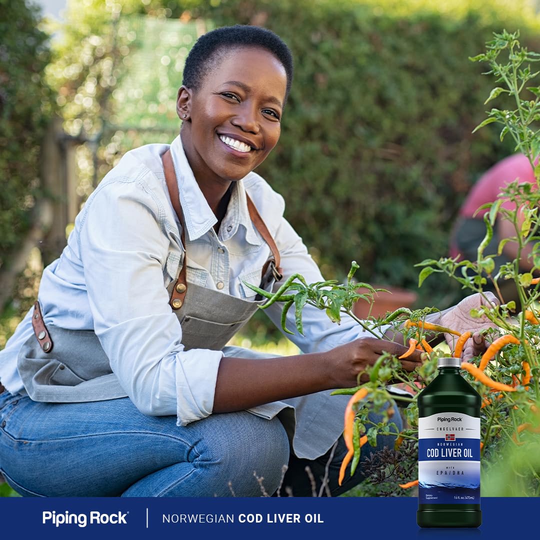 Snapklik.com : Piping Rock Cod Liver Oil Liquid 16 Fl Oz