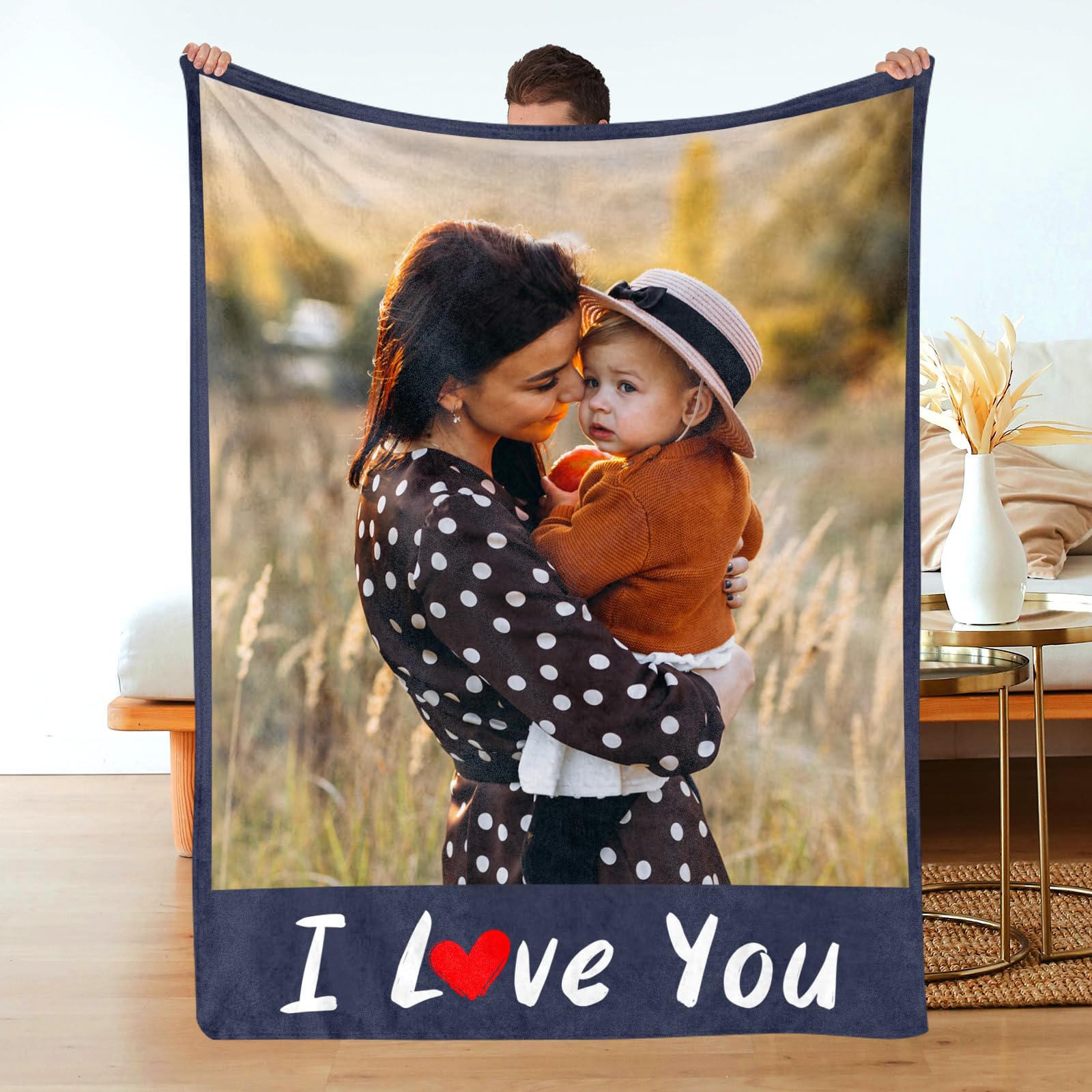 Amazon.com: Custom Blanket with Photos Text | Personalized Blanket ...