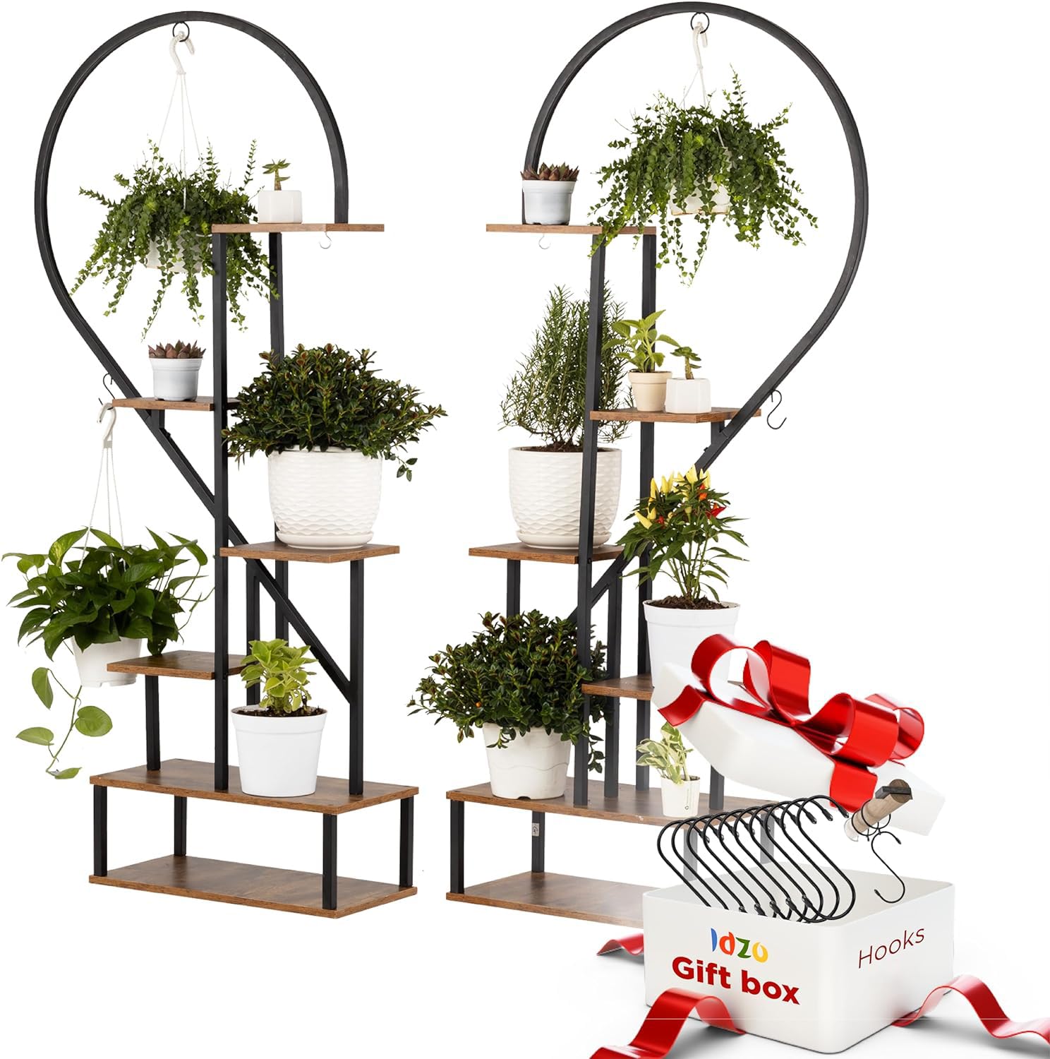 Snapklik.com : Idzo Metal Plant Stand, Heart Shape Ladder Plant Stands ...