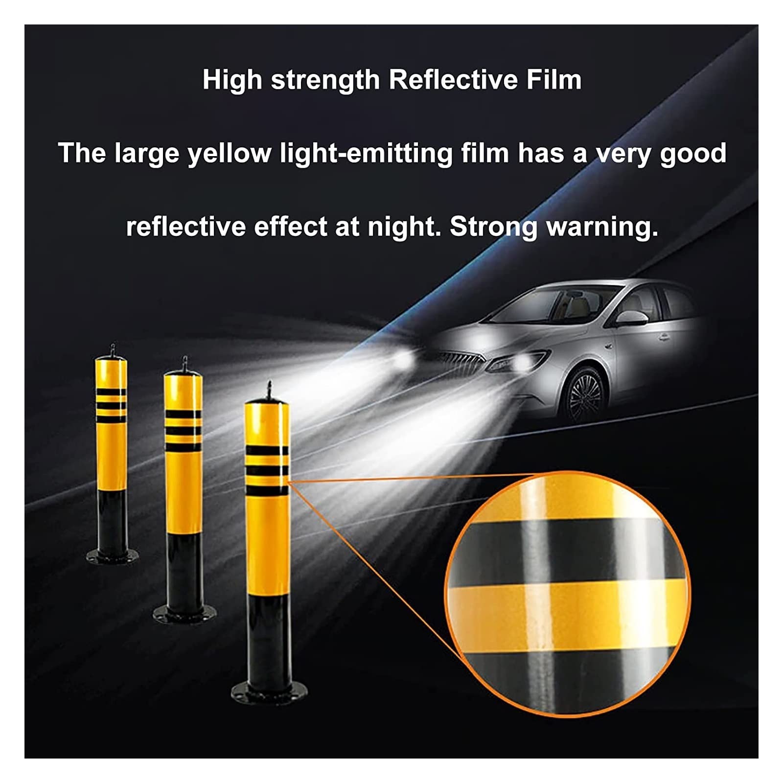 Driveway Post Color Safety Reflectors 3 Pack Traffic Delineator Post,