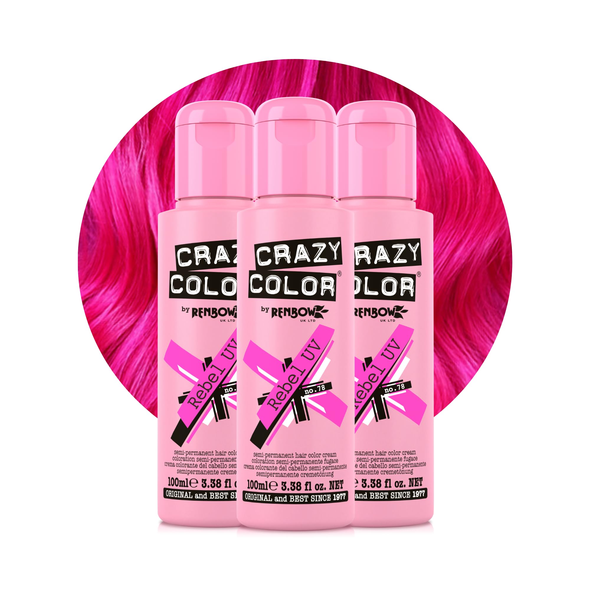 Crazy Color Vibrant Rebel UV Semi-Permanent Trio Hair Dye. Highly ...