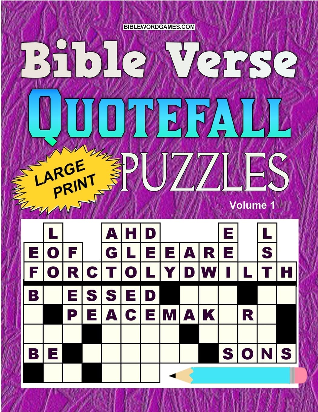Bible Verse Quotefall Puzzles Vol.1: 60 New large print Bible verse ...