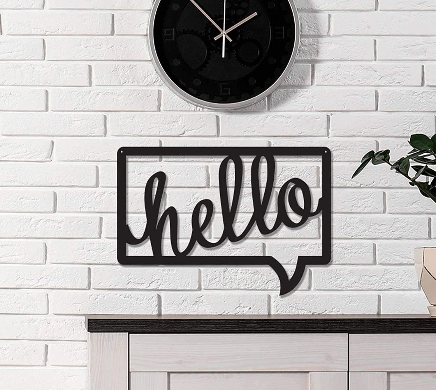 Amazon.com: Metal Hello Sign - Speech Bubble Sign - Indoor or Outdoor ...