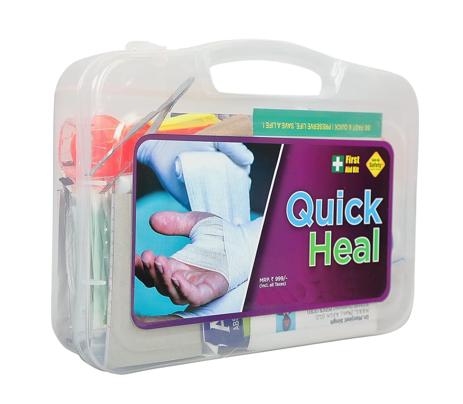 Quick Heal First Aid Kit - 75 items set - with all the medicines inside ...