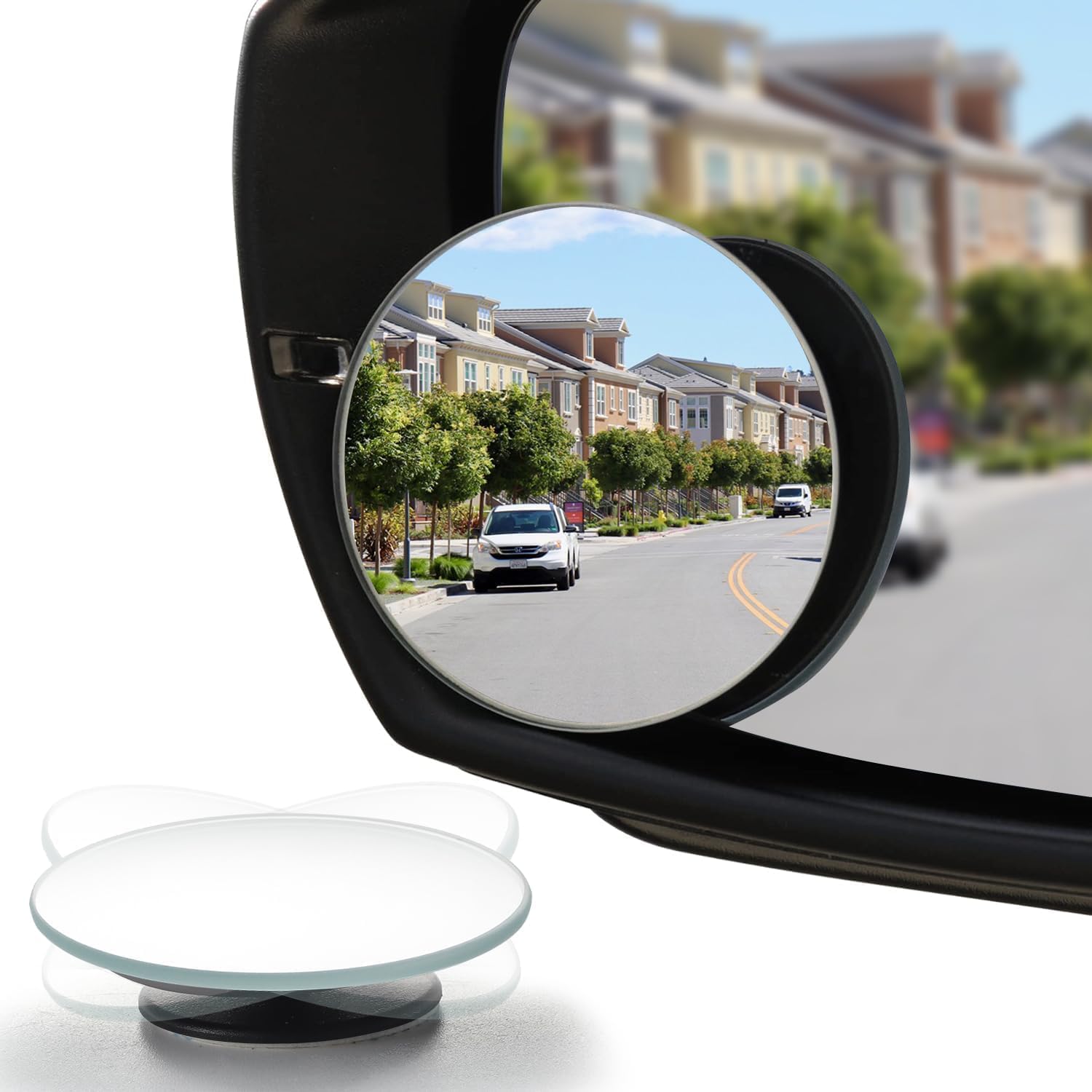 CarFrill HD Glass Frameless Round Convex Rear View Blind Spot Mirror ...