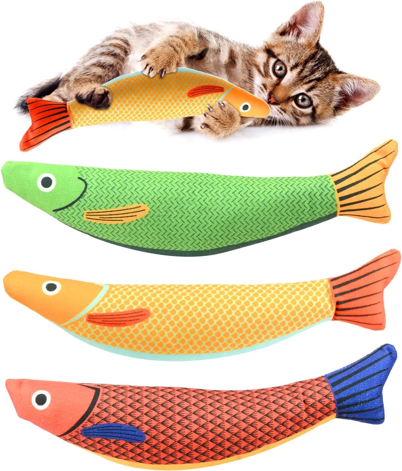 twirush Catnip Toy, 4PCS Cat Chew Toys, Bite Resistant Catnip Toys with ...