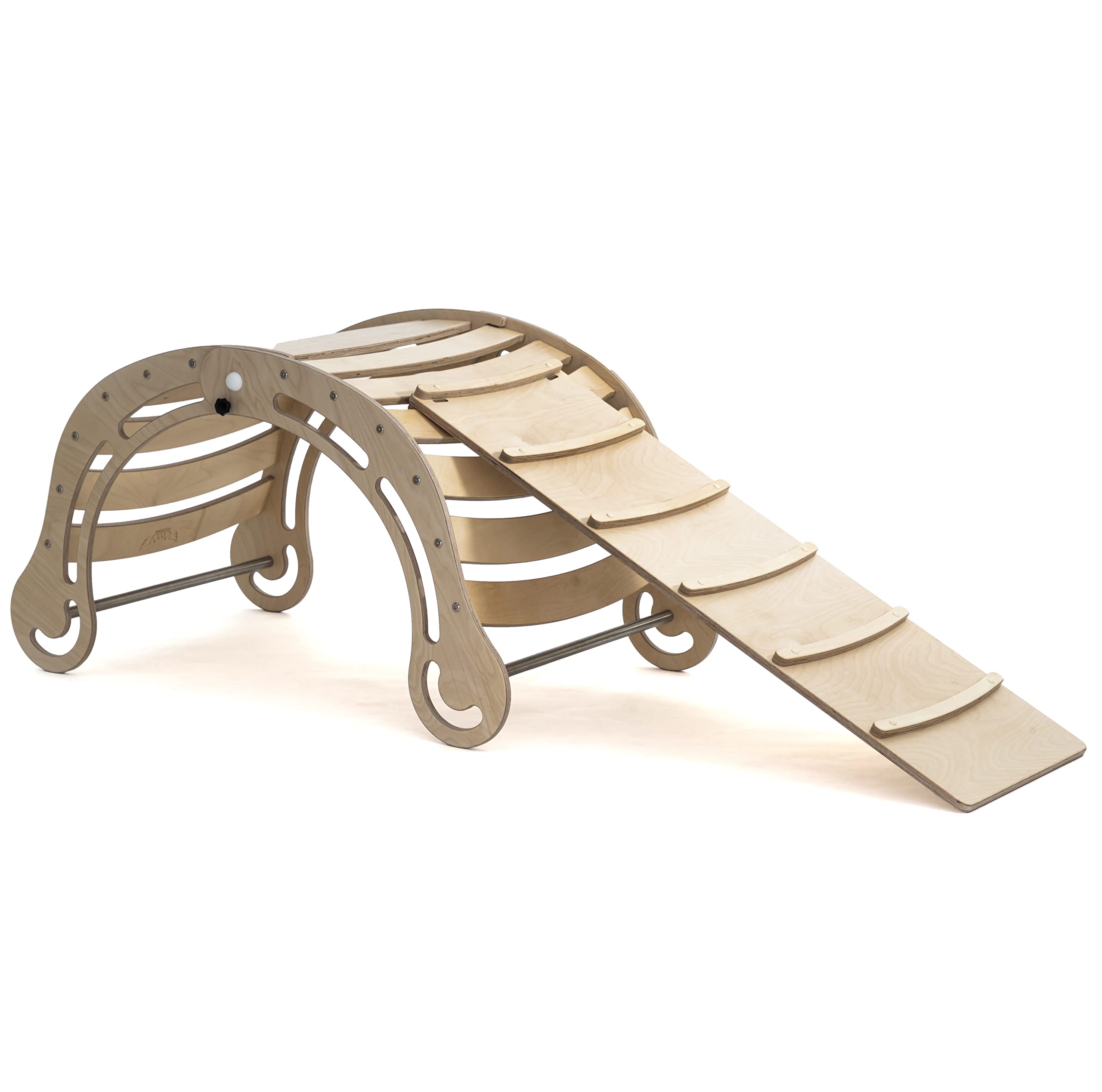 Buy KateHaa Folding XXL Natural Montessori Arch Rocker with Slide and ...