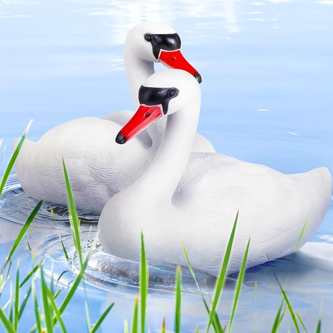 Amazon.com : Deekin 2 Pieces Swan Decoy Pond Decoration Goose Decoys ...