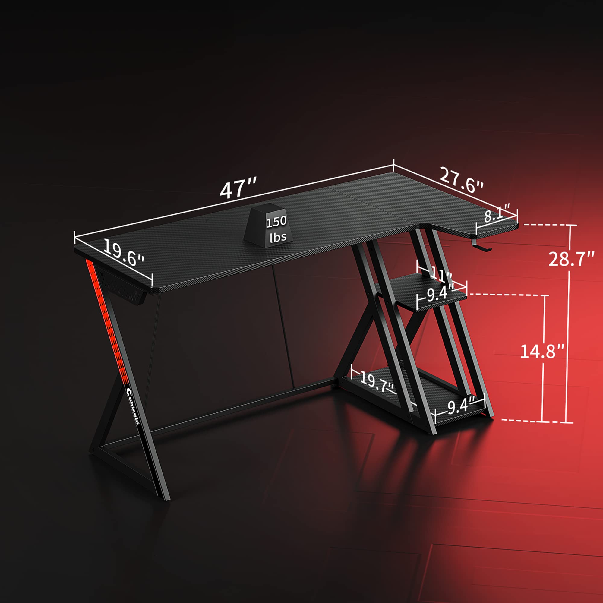 Snapklik.com : CubiCubi Aurora Gaming Desk