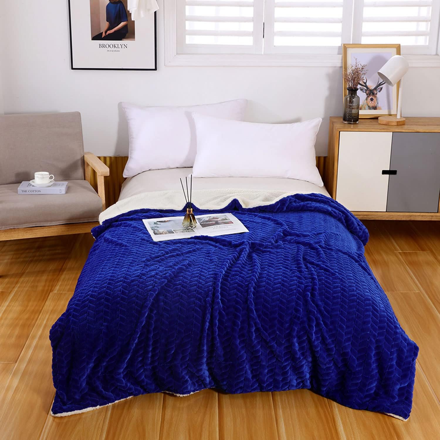 Amazon Milano Luxury Collections Flannel Sherpa Fleece Blanket