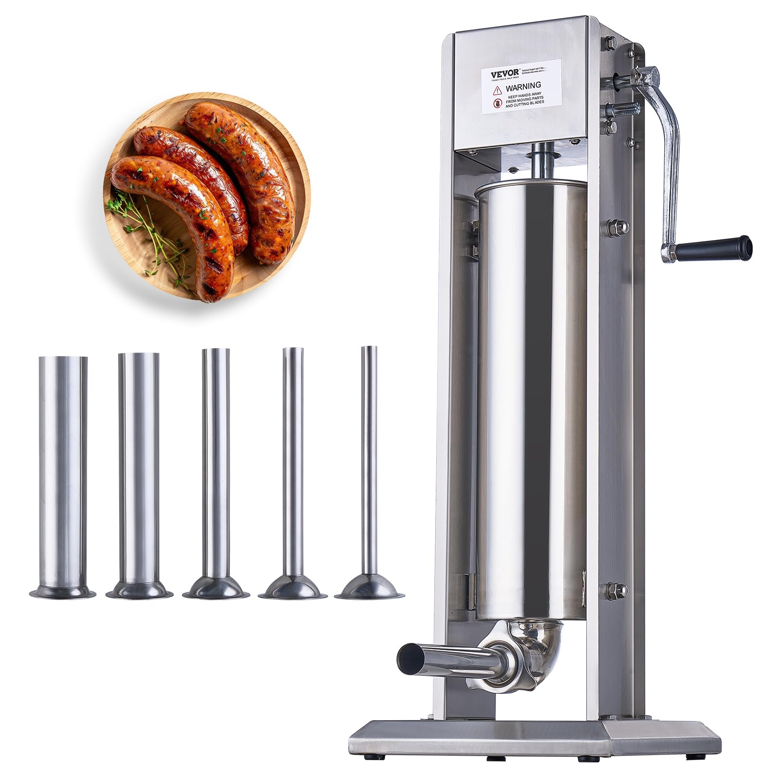 Amazon.com: VEVOR Manual Sausage Stuffer, 7 L / 15 LBS Vertical Sausage ...