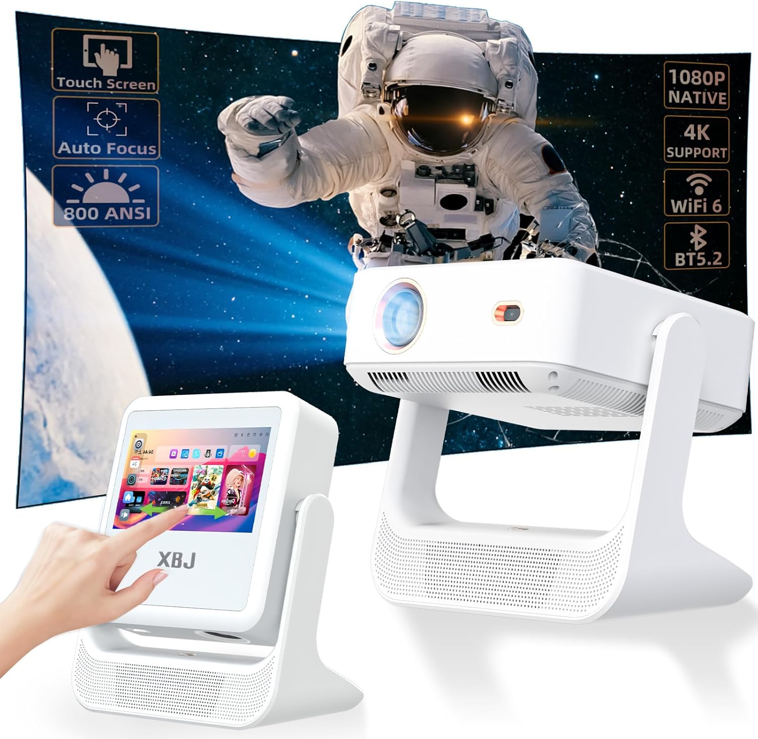 XBJ Touchscreen Projector [Native 1080P/Support 4K/Auto Focus ...
