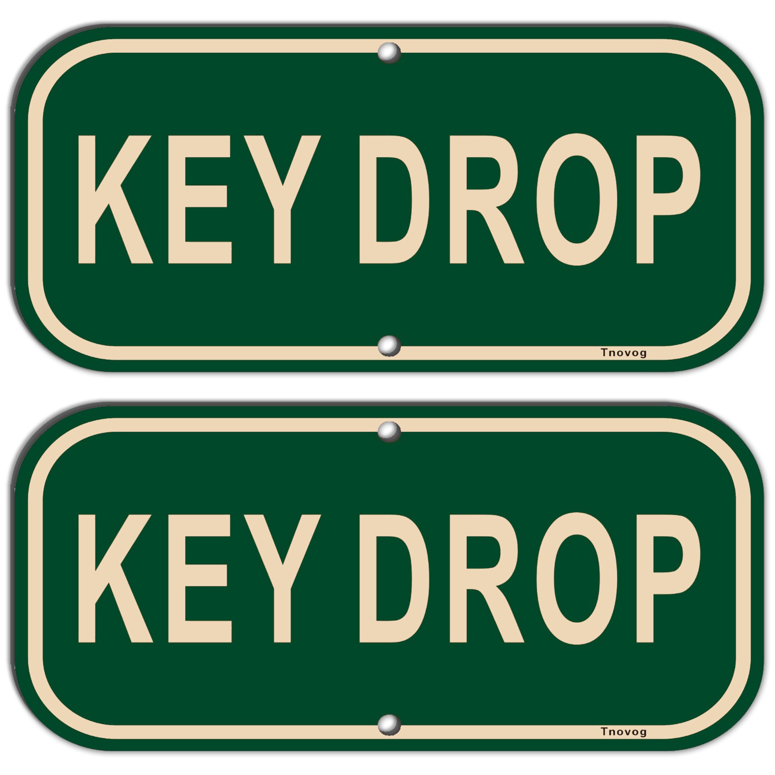 Amazon.com: Key Drop Signs | 12 x 6 Inches Key Drop Box Signs Rust-Free ...