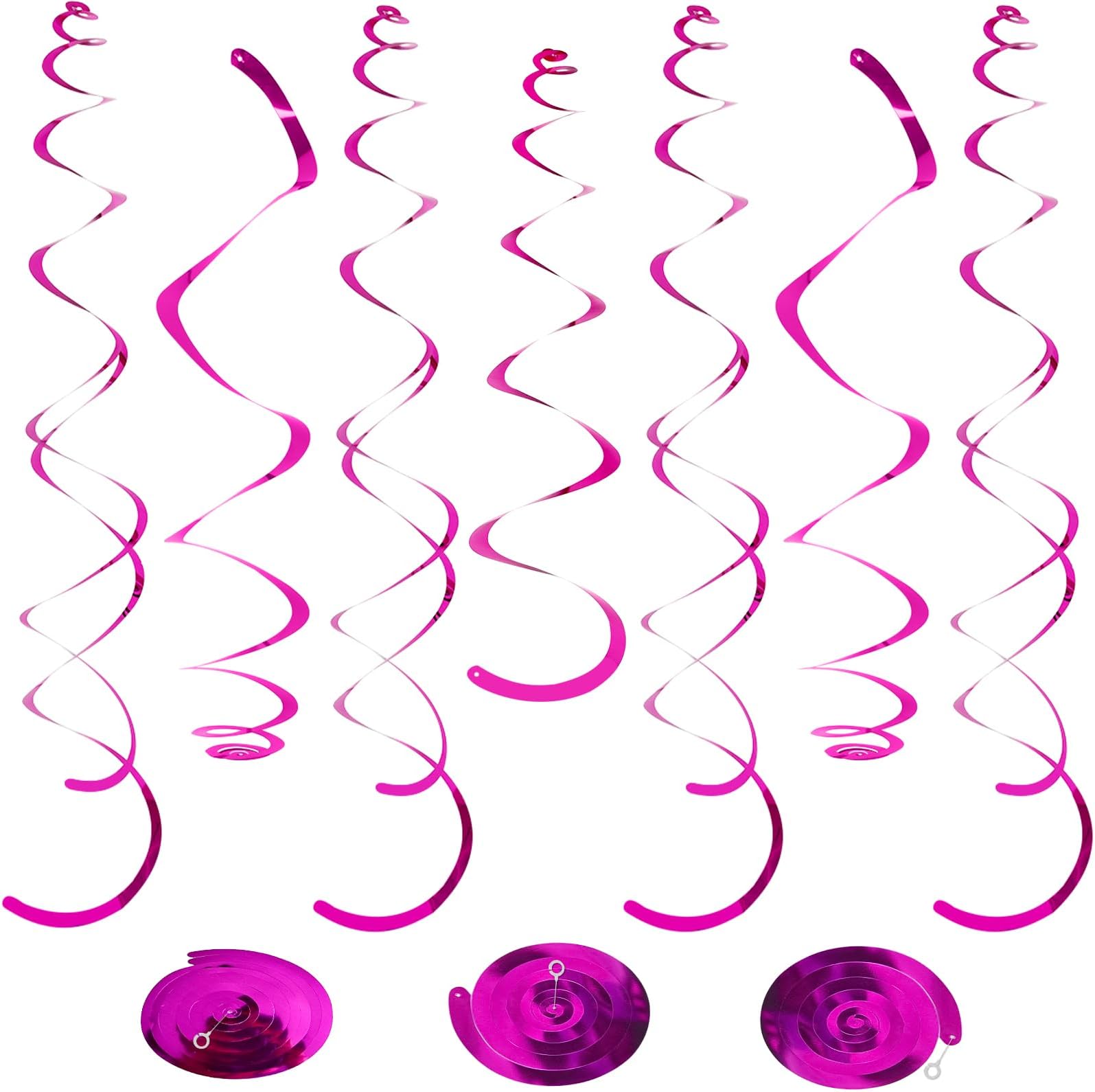 Amazon.com: 30 Pcs Pink Swirls Decorations Hanging Swirl Decorations ...