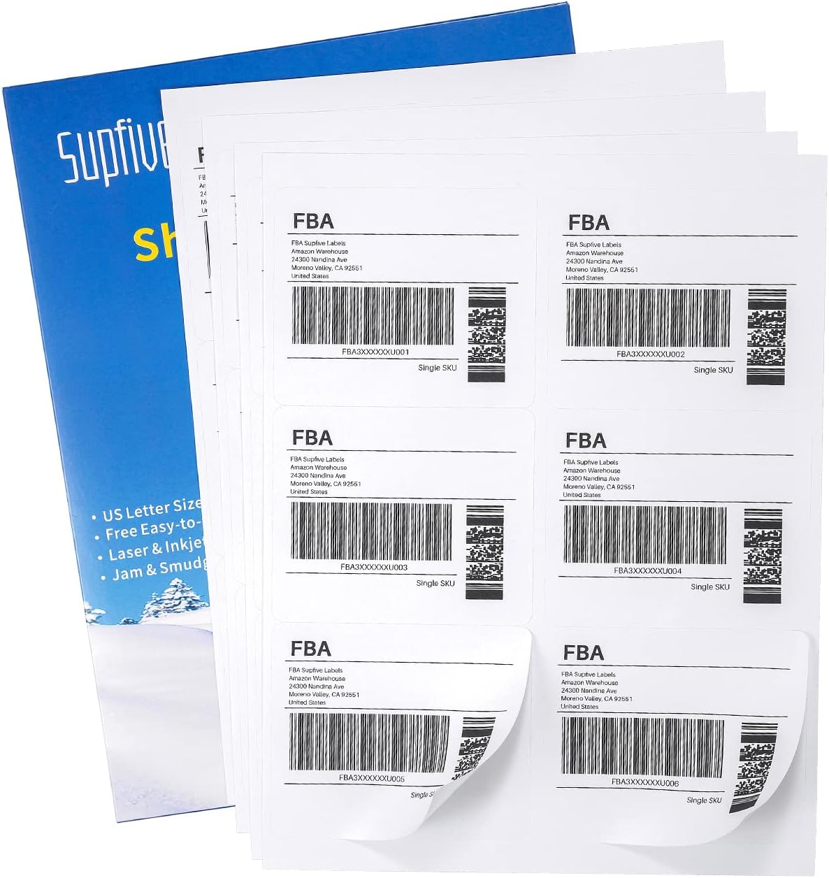 Buy Supfive Sheet Shipping Labels, Permanent Adhesive Address Labels 3 ...