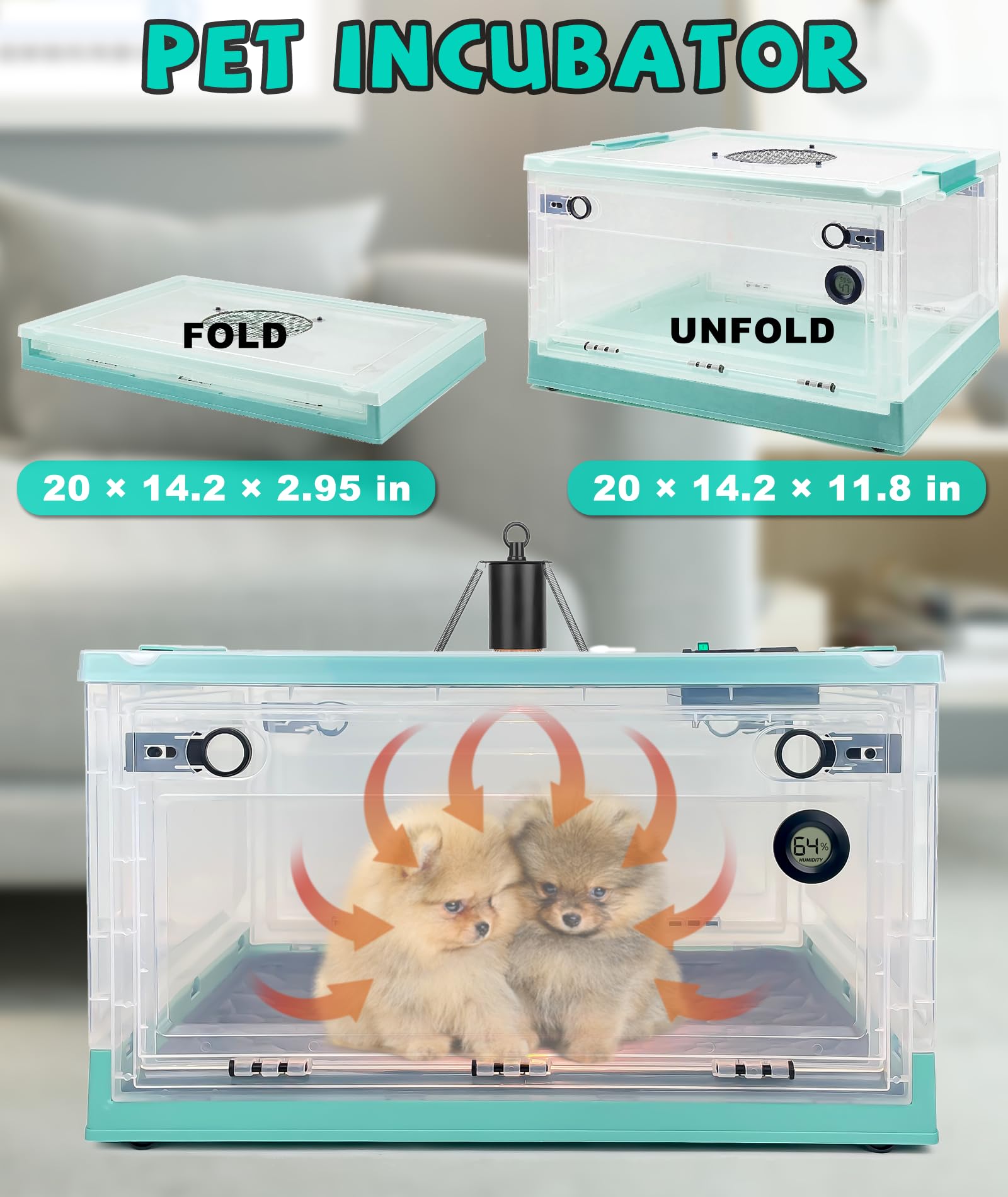 Puppy Incubator with Heating and Oxygen Tube, with Temperature Control ...