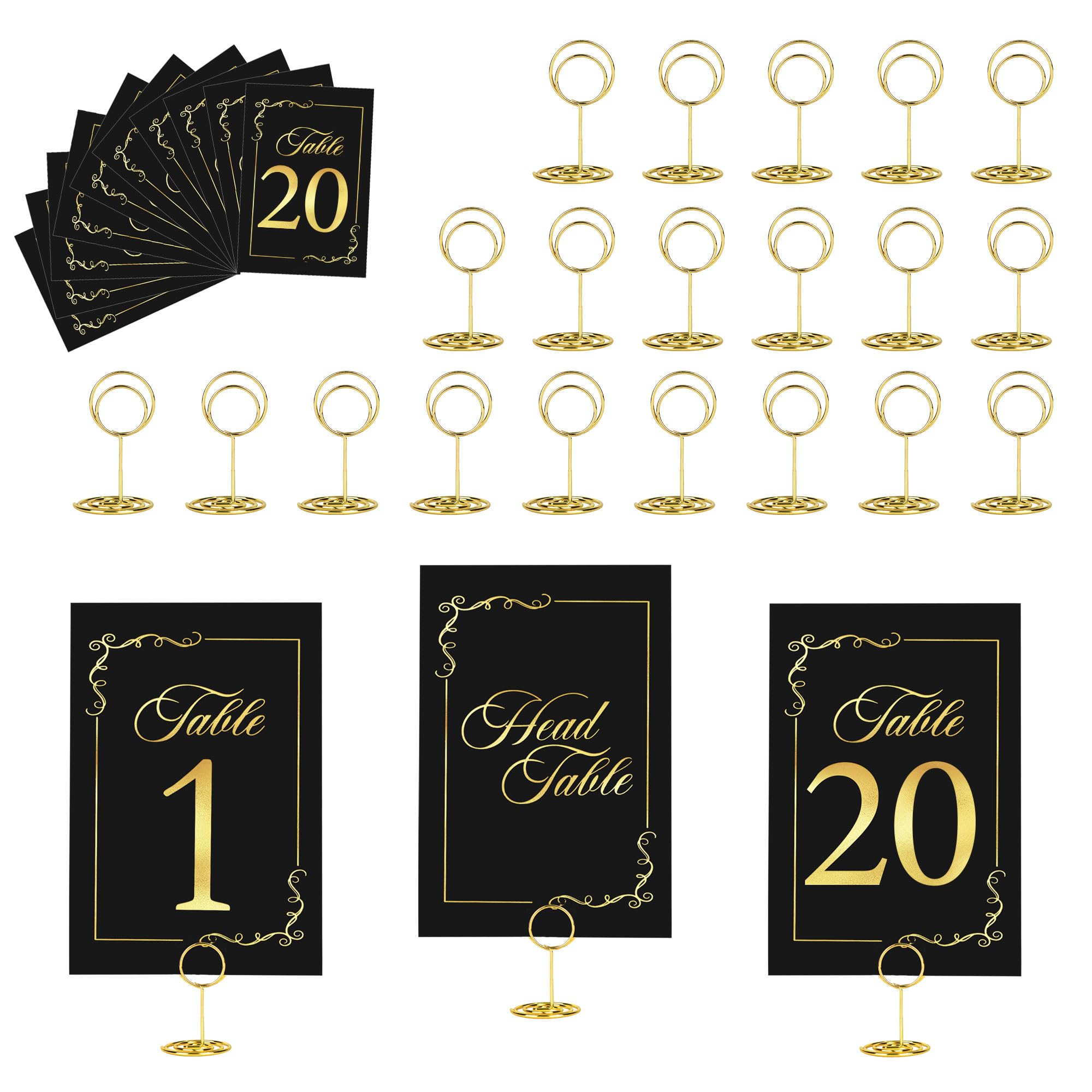 Amazon.com: JOYIT 21 Sets Wedding Table Number 1-20 and Head Table Card ...