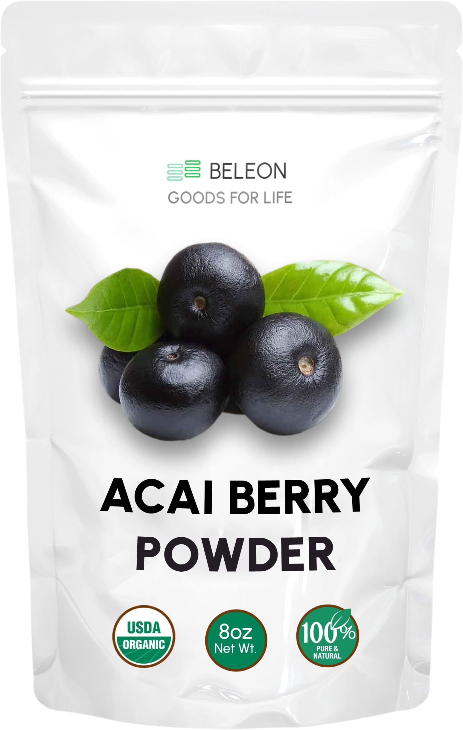 Amazon.com: KOS USDA Organic Acai Powder, Unsweetened Superfood ...