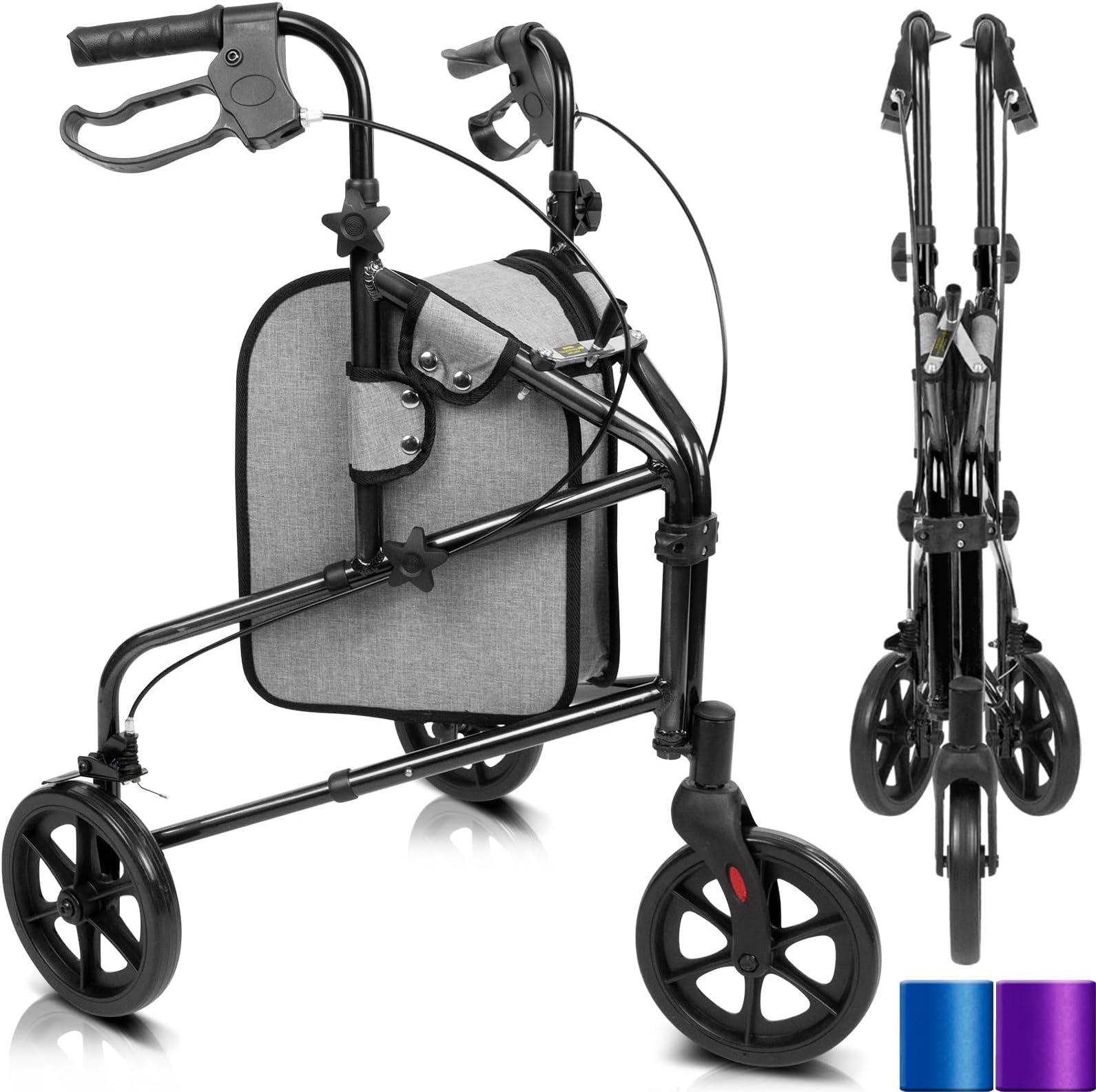 Amazon.com: Vive Mobility 3 Wheel Walker - Three Wheeled Rollator for ...