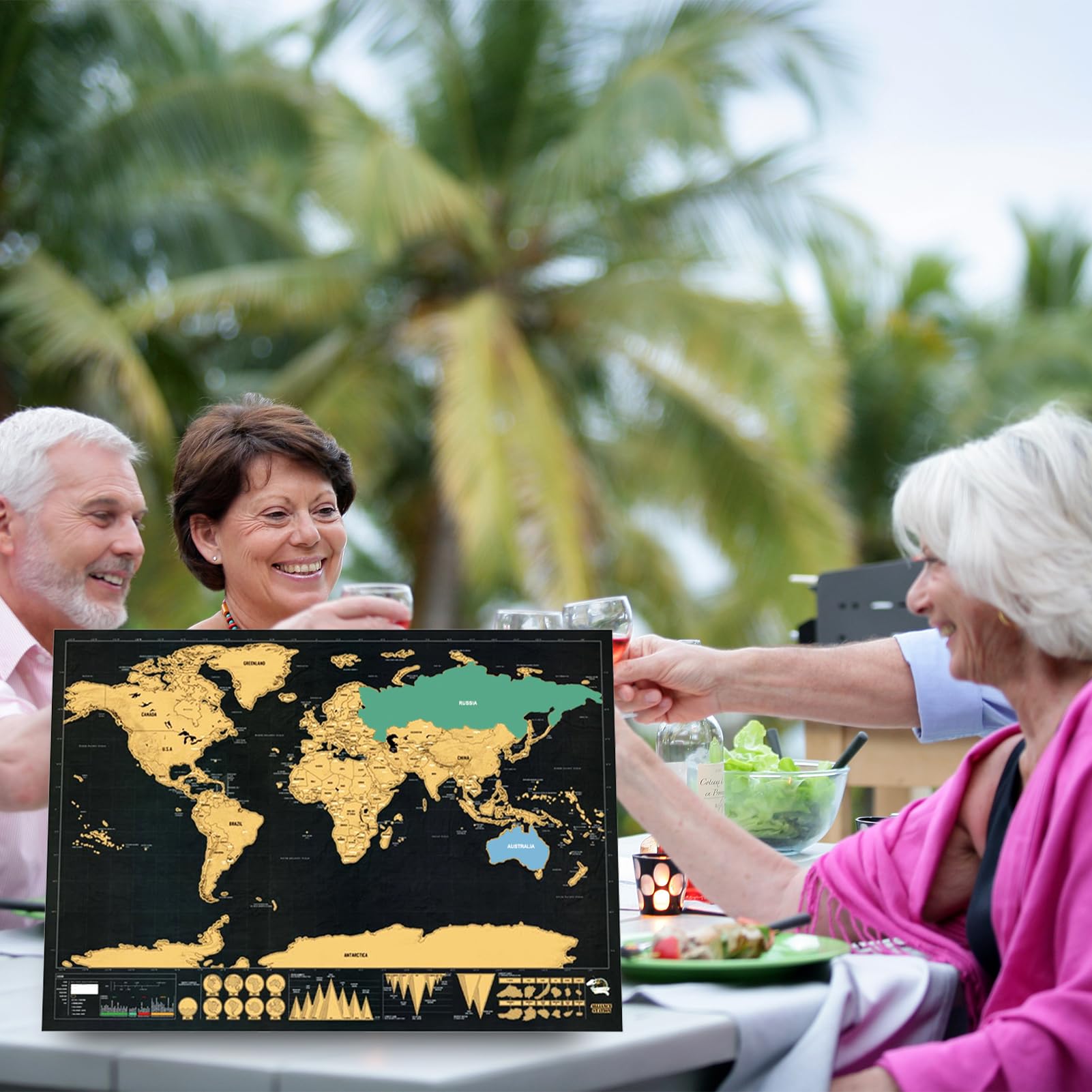 Snapklik.com : Black Gold Scratch Off Map Of The World Poster 11 X 16 ...