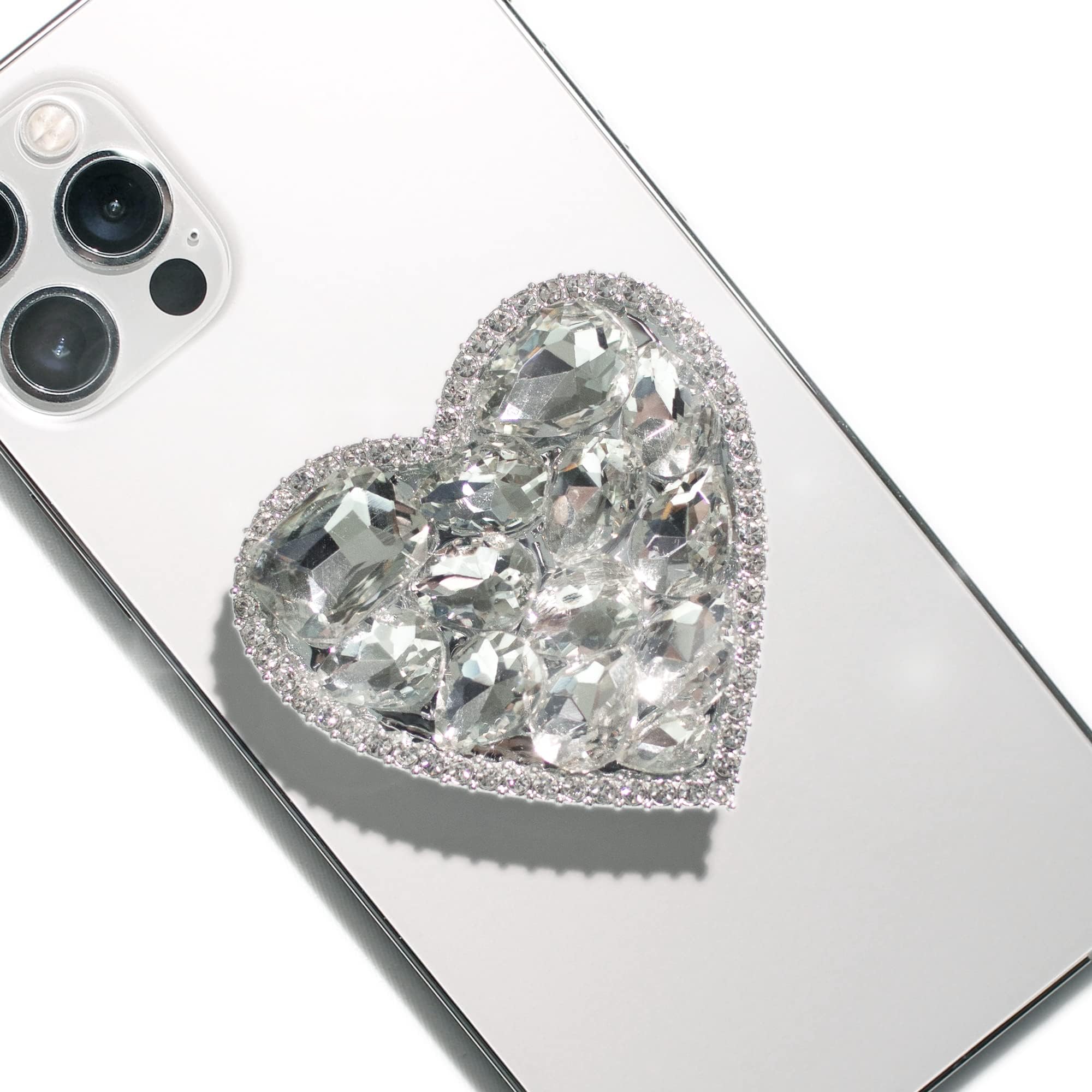 Amazon.com: OnTheGrip Cute Cubic Diamond Heart Shape Design Collapsible ...